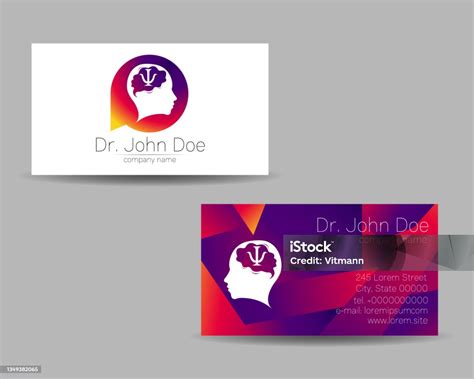 심리학 벡터 비즈니스 카드 휴먼 헤드 모던 로고 크리에이티브 스타일 아이 프로필 실루엣 디자인 컨셉 브랜드 회사 방문 카드의