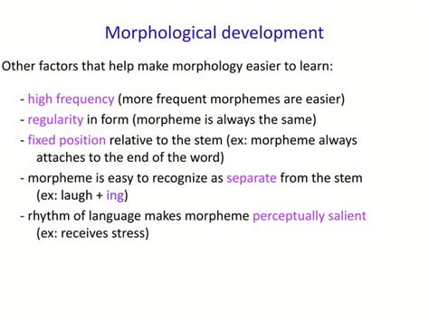 Description Of Morphology Types Development And Examples PPT