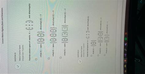 Solved Question 18 Basis Using Matrix Reduced Row Echelon