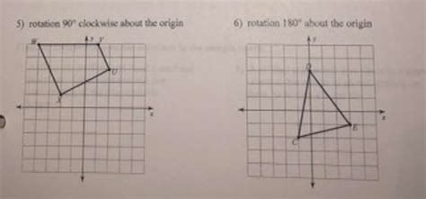 Solved 5 Rotation 90° Clockwise About The Origin 6