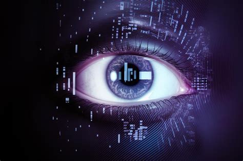 Premium Ai Image Eye With Technology For Futuristic Vr Biometric And Retinal Scanning Personal