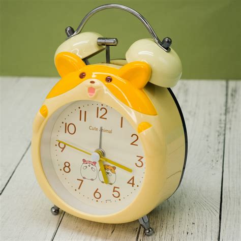 Часы настольные механические с будильником Hamster, yellow - купить в ...