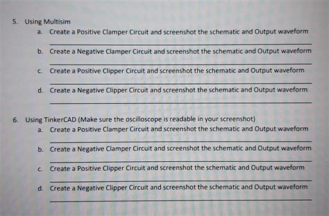 Solved Using Multisim A Create A Positive Clamper Chegg