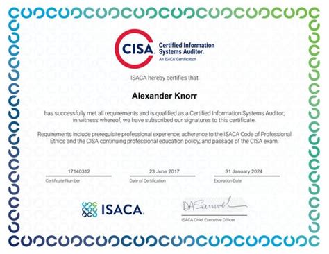 Cisa Certificate