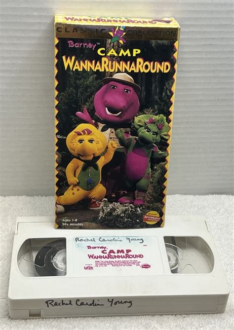 Barney Camp Wannarunnaround1997 Vhs White Tape Tested Classic