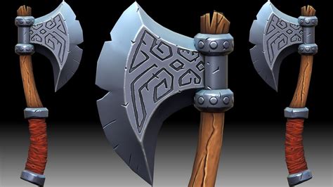 Complete Modeling And Unwrapping A Stylized Viking Axe Blender