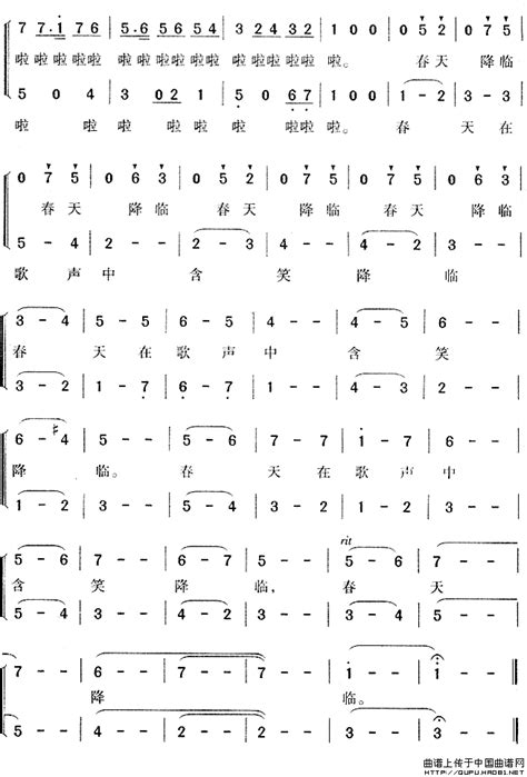 森林音乐会简谱合唱曲谱中国曲谱网
