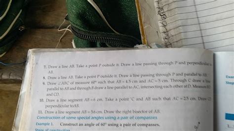 7 Draw A Line AB Take A Point P Outside It Draw A Line Pussing Through