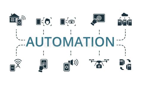 Automation Set Icon Editable Icons Automation Theme Such As Smart Home Face Scan Drone And