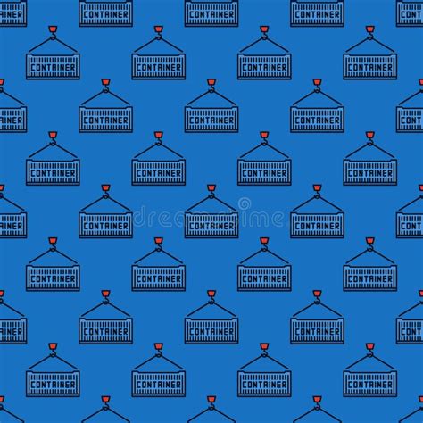 Container Vector Intermodal Cargo Concept Blue Seamless Pattern Stock Vector Illustration Of