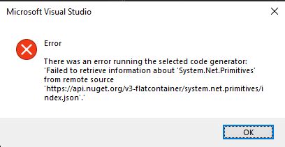 C I Can T Install Package Microsoft Visualstudio Web Codegeneration Design In Visualstudio