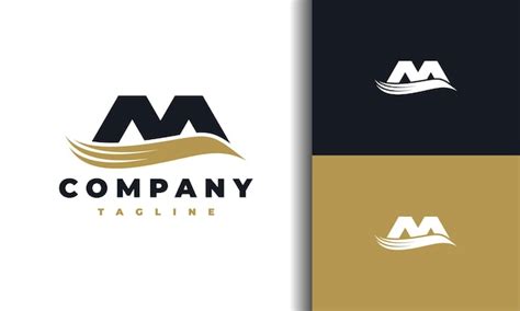 M 글자 날개 럭셔리 로고 프리미엄 벡터