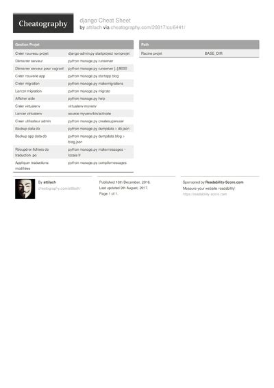 cheat sheets matching django cheat sheets for every occasion