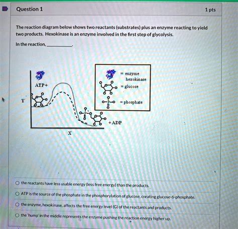 Question L 1pts The Reaction Diagram Below Shows Two Reactants