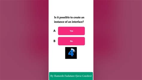 Java Quiz 23 Is It Possible To Create An Instance Of An Interface Java Quiz Youtube