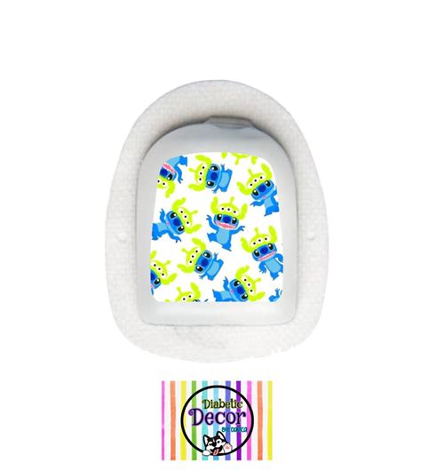 Omnipod Blue Alien Singleomnipod Sticker Diabetes Stickers Bestseller Omnipod Top Surface