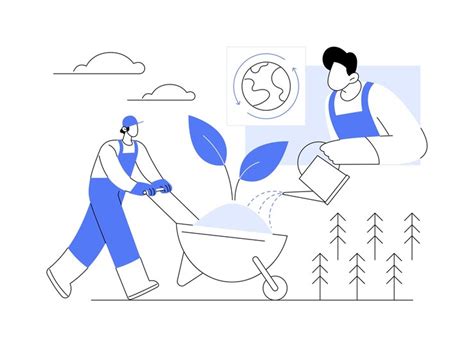 서식지 복원 추상 개념 벡터 그림 서식지 복원 생태계 오염 생태학적 재해 환경 문제 추상적 은유를 다루는 사람들의 그룹 프리미엄 벡터