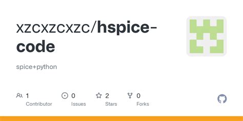 Github Xzcxzcxzc Hspice Code Spice Python