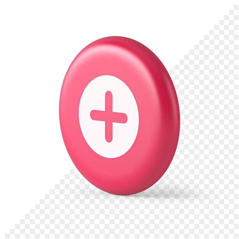Premium Psd Plus Add Button Mathematical Addition Symbol 3d Round Realistic Icon