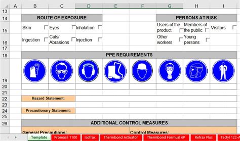 Coshh Templates