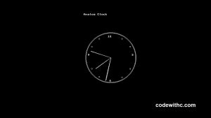 C Program Analogue Clock Using C Graphics Code With C