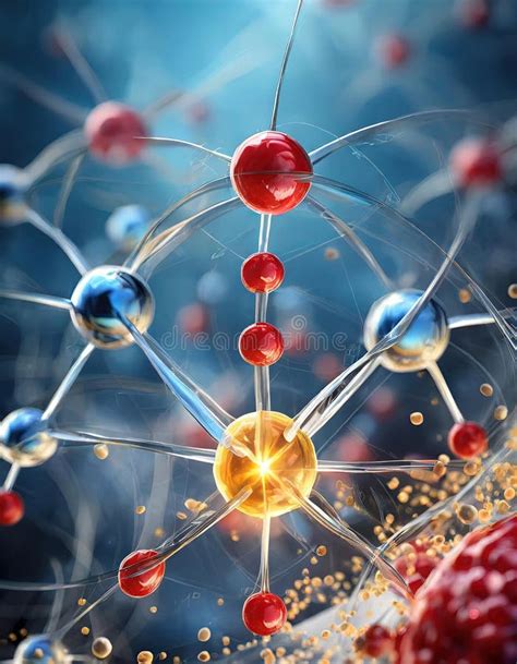 Atomic Structure Representation In A Scientific Setting With Atoms And Particles Stock Image