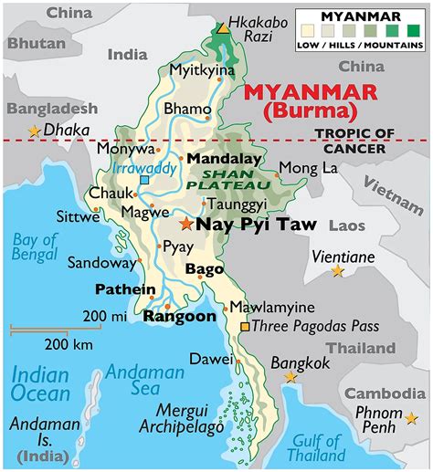 Myanmar Maps And Facts World Atlas