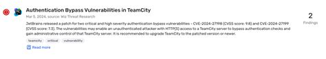 Teamcity Authentication Bypass Vulnerabilities An Analysis Wiz Blog