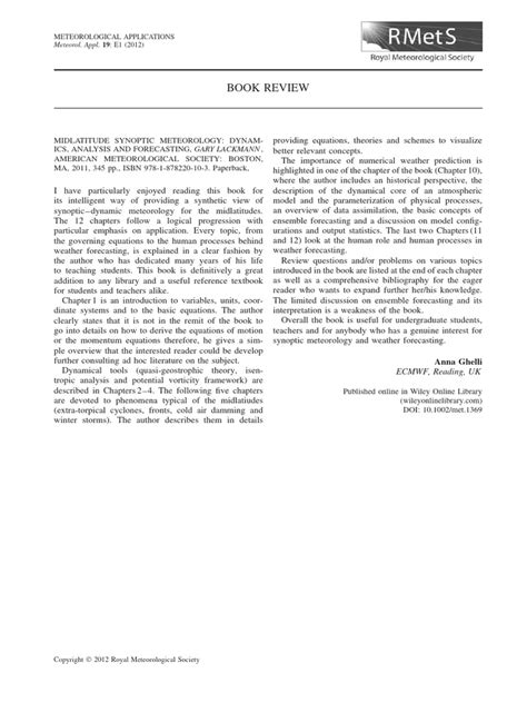 Midlatitude Synoptic Meteorology Dynamic Pdf Meteorology Weather Forecasting