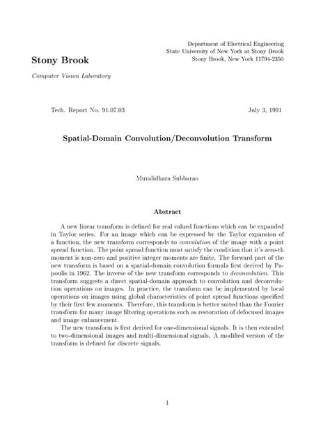 pdf spatial domain convolution deconvolution transform