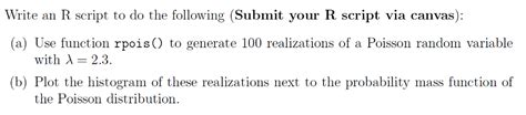 Solved Write An R Script To Do The Following Submit Your R