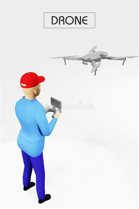 3d rendering 3d rendering of drone and operator stock illustration