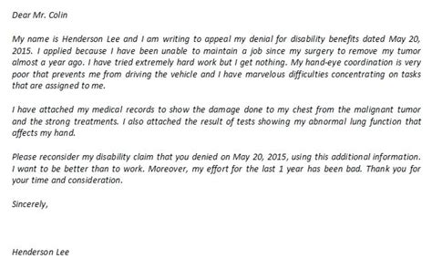 Long Term Disability Appeal Letter Template Free Printable Templates