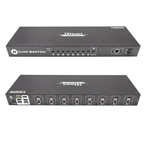 Tesmart 8 Port Hdmi Kvm Switch 4k 30hz With Standard Usb 2 0 Ir Remote Control Rs232 Lan
