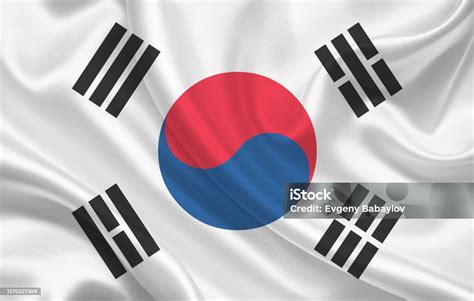 물결 모양의 실크 패브릭 배경 파노라마에 한국 국가 플래그 국가 관광명소에 대한 스톡 벡터 아트 및 기타 이미지 국가 관광명소 국가 지리적 지역 기 Istock