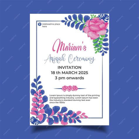 Premium Vector Aqika Invitation Card Design Template Suitable For