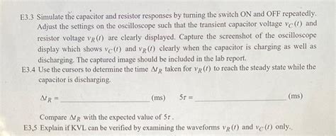 Solved Exercise 5 3 Series RC Circuit With Square Wave Chegg Com