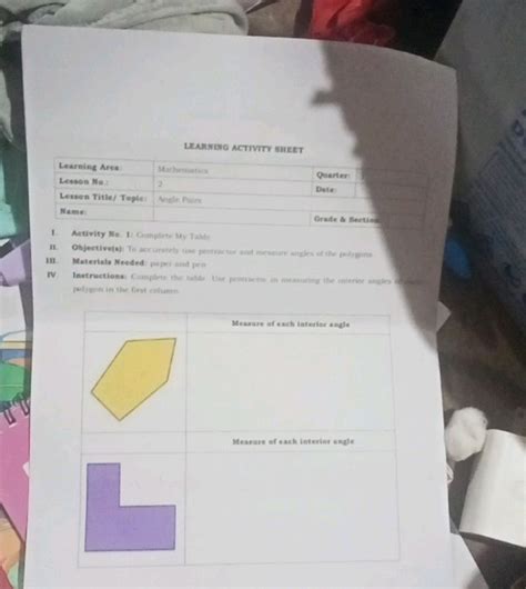 LEARNING ACTIVITY SHEET 1 Aetivity No 1 StudyX