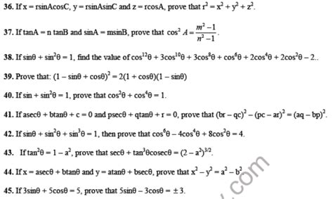 Cbse Class 10 Introduction To Trigonometry Sure Shot Questions Set D