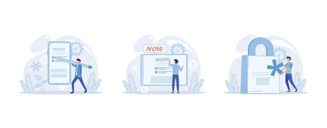 Premium Vector People Using Secure Login And Password Account Data