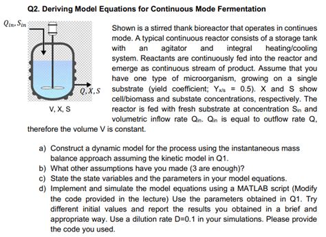Solved Q2 Deriving Model Equations For Continuous Mode Chegg Com