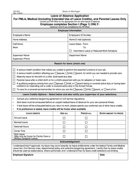 Fmla Michigan Fill Online Printable Fillable Blank Pdffiller