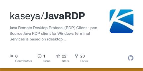 GitHub Kaseya JavaRDP Java Remote Desktop Protocol RDP Client Pen Source Java RDP Client