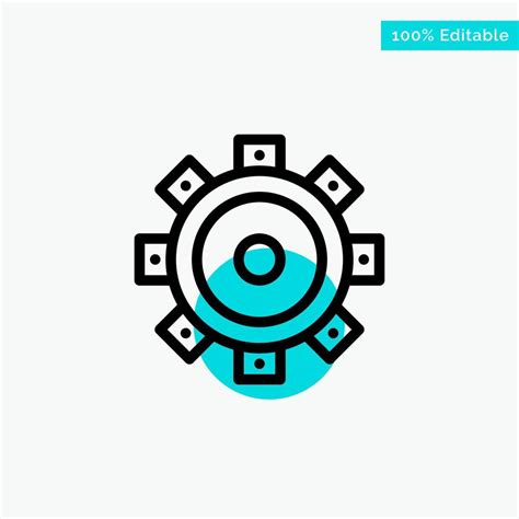 Construction Building Setting Turquoise Highlight Circle Point Vector