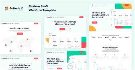 Modern Saas Webflow Template Softech X Brix Templates