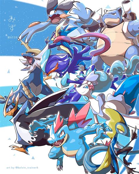 Greninja Inteleon Primarina Blastoise Feraligatr And 4 More Pokemon Drawn By Kelvin