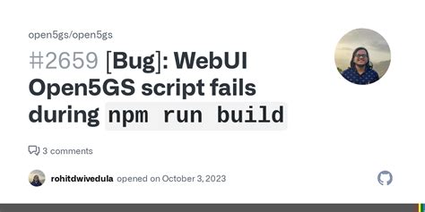 Bug Webui Open5gs Script Fails During `npm Run Build` · Issue 2659 · Open5gsopen5gs · Github