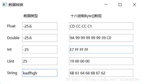 【数据类型转换工具】 Floatdoubleintuintstring 与 Byte 互转 ，byte 以十六进制空格分隔显示