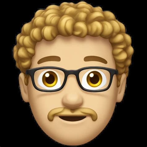 Young White Guy With Curly Dark Hair Round Face And Goatee Beard Nerd