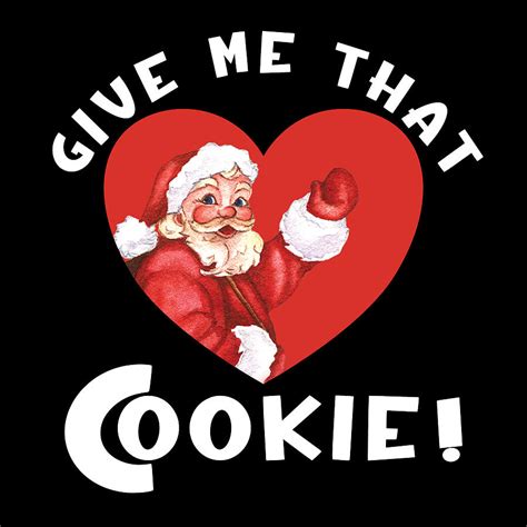 vintage christmas santa heart give me that cookie white digital art by bob pardue pixels